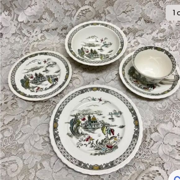 Myott | Dining | Vintage Rare Myott England Hand Engraved Variant Blue ...